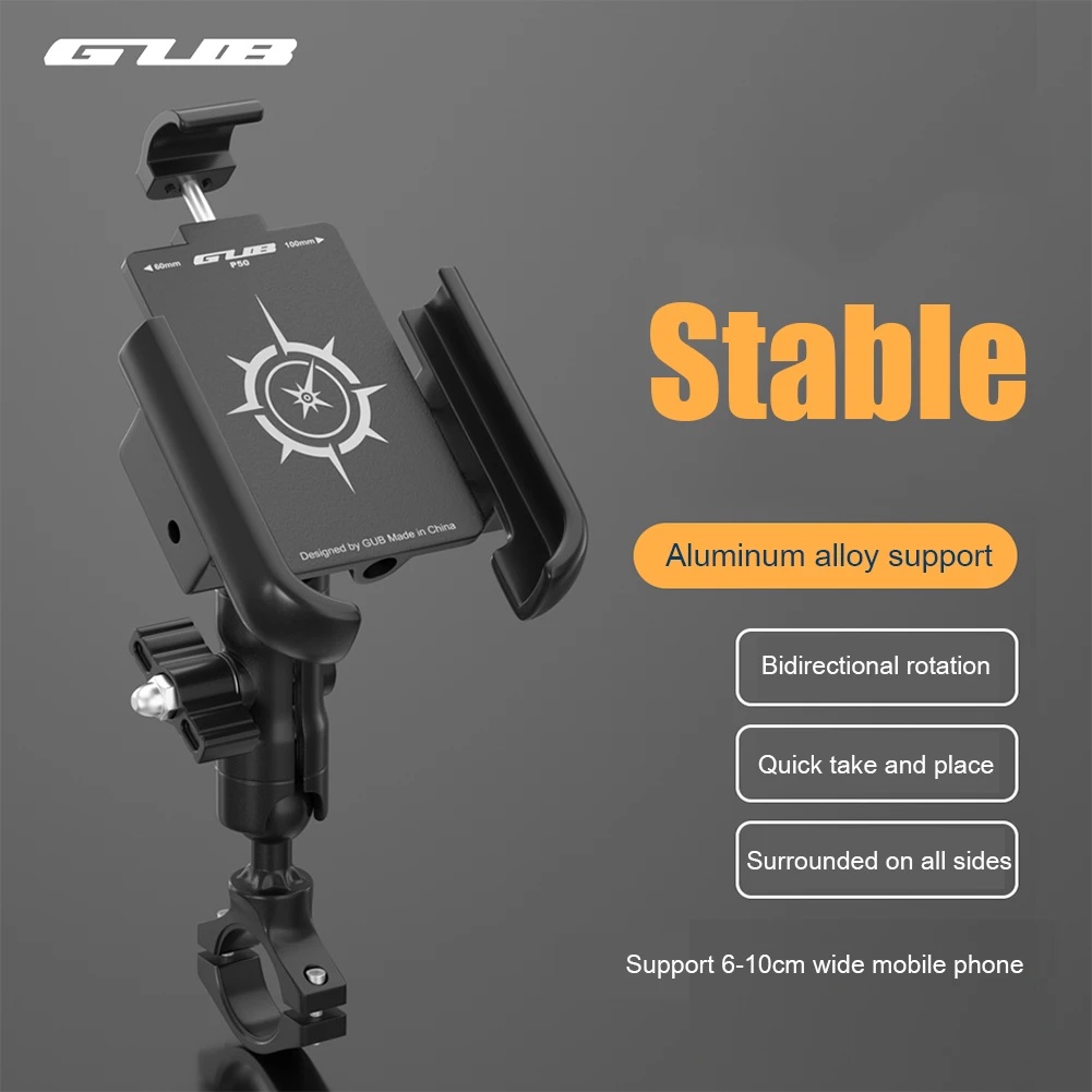 Jual GUB P50 Braket HP Sepeda Motor Alumunium Motorcycle Phone Holder ...