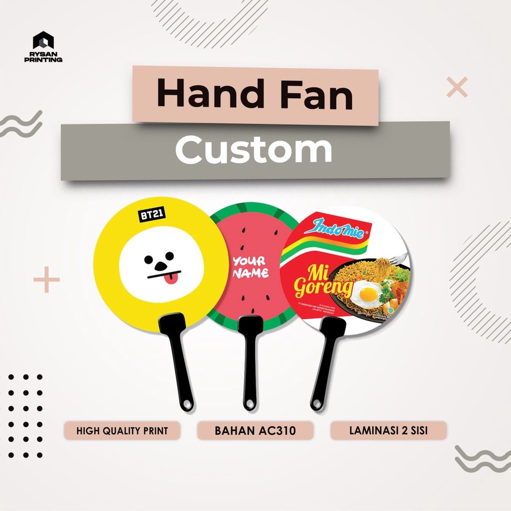 Jual Kipas Tangan Handfan Custom Cetak 2 Sisi | Shopee Indonesia