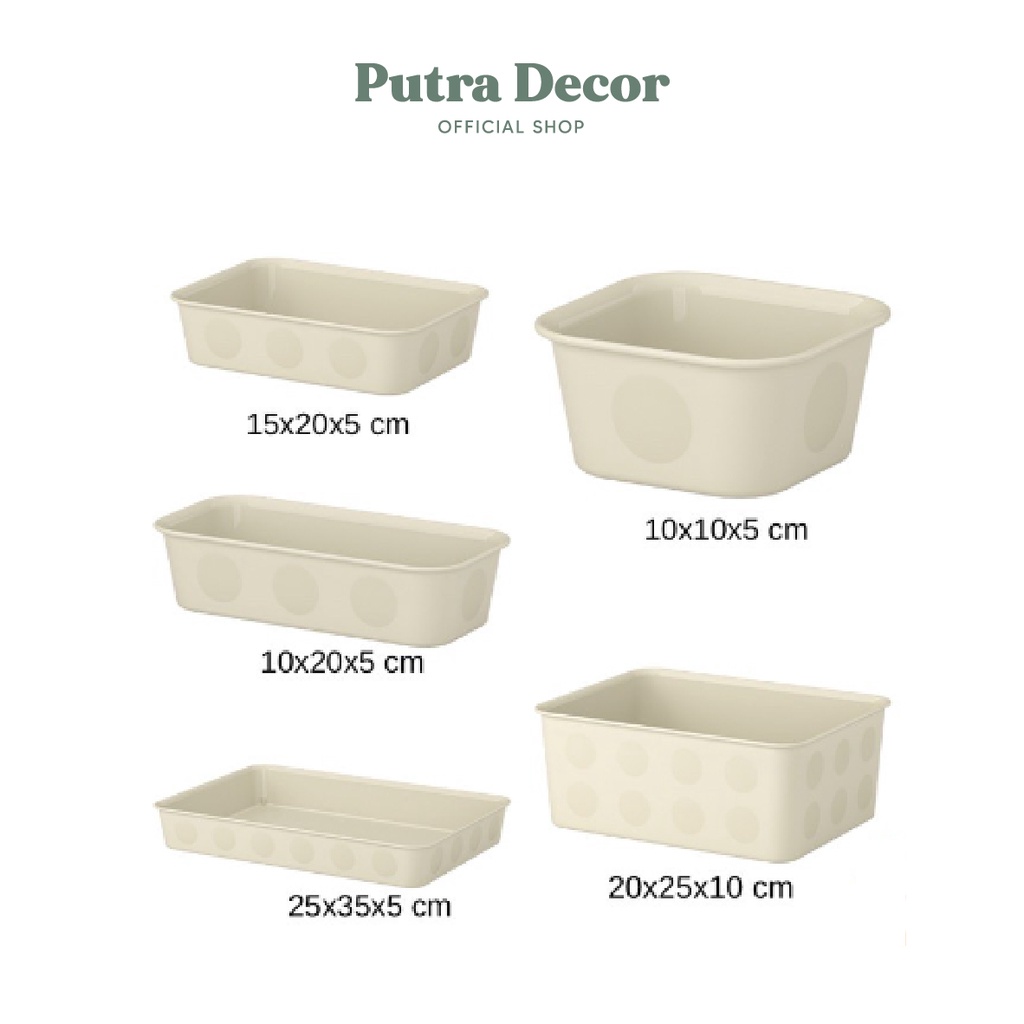 Jual IKEA NOJIG Kotak penyimpanan 25x35x5cm plastik/krem NO241113 ...