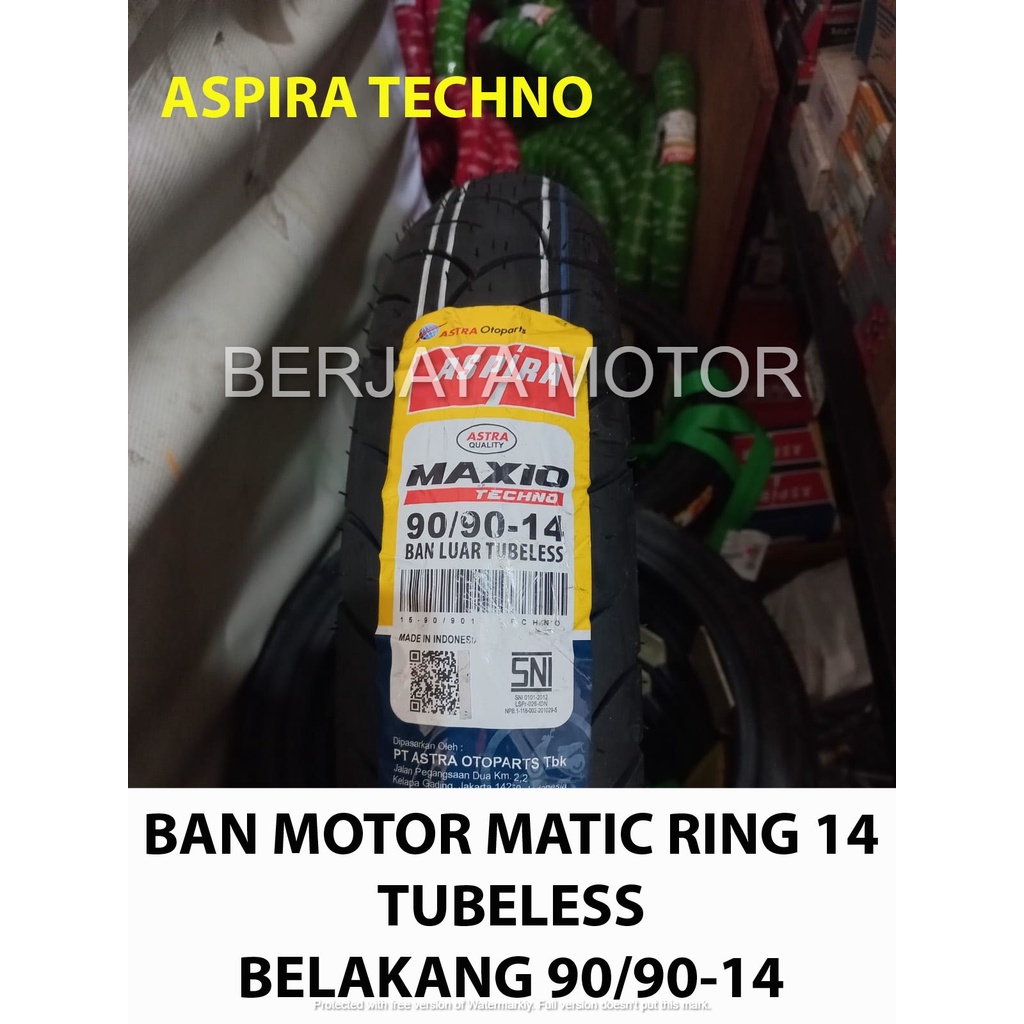 Jual BAN MOTOR MATIC RING 14 ASPIRA MAXIO TECHNO 90/90-14 BAN TUBELESS UNTUK MOTOR MATIC ...
