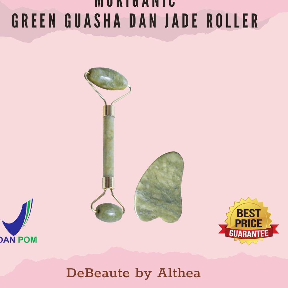 Jual Id W2i2H Moriganic Green Guasha dan Jade Roller Face Roller Tool ...