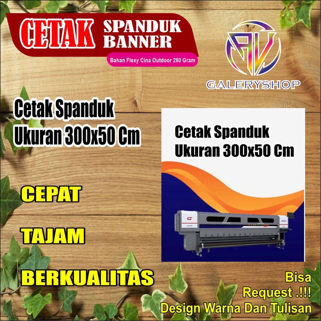 Jual cetak spanduk banner ukuran 300x50 cm custom | Shopee Indonesia