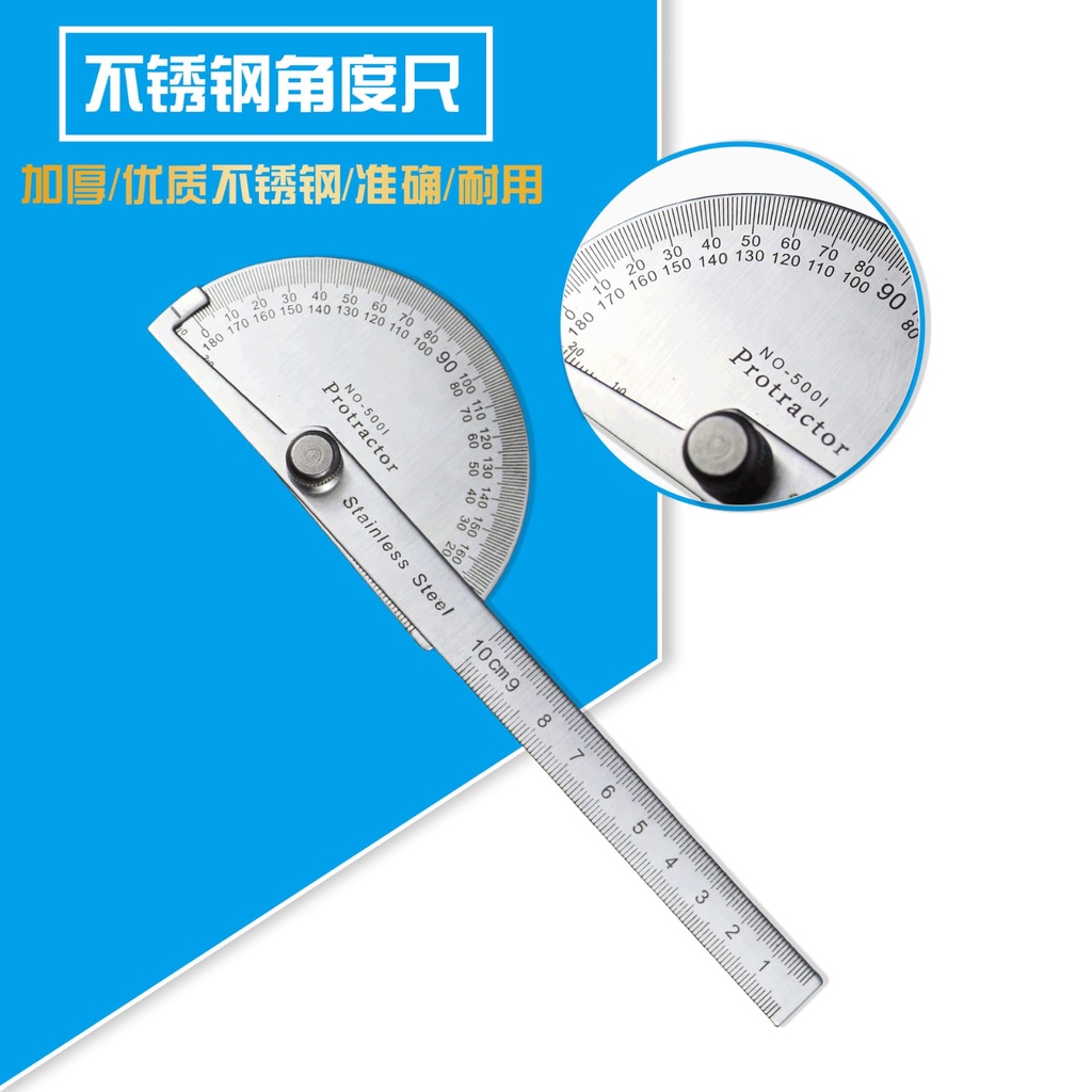 Jual Penggaris Busur Derajat Protector Stainless Steel 180 Derajat ...