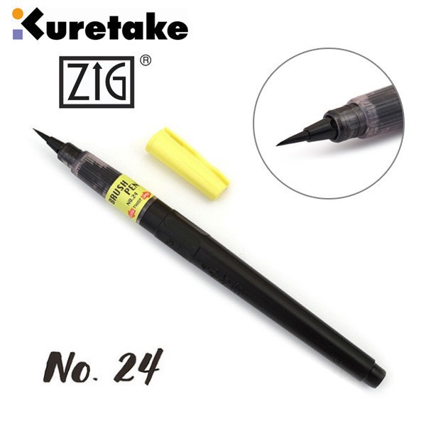 Jual Spidol Kuas Hitam Kuretake Penebal Gambar Hasil Mewarnai Crayon ...