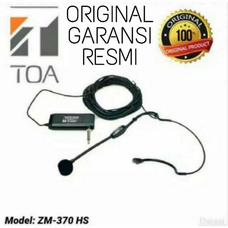 Jual Mic Kabel Headset TOA ZM 370 HS AS Bando Original Merk Toa ...
