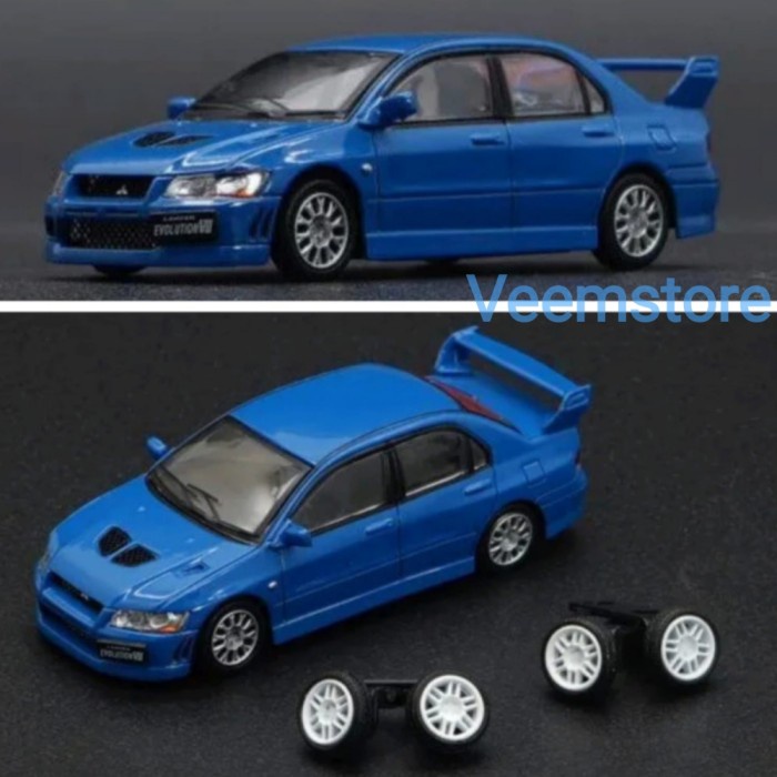 Jual DIE CAST 1:64 MITSUBISHI LANCER EVO VII + ACC VELG RACING TIRE ...