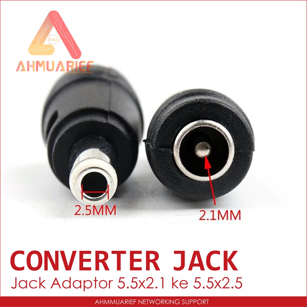 Jual CONVERTER SAMBUNGAN ADAPTOR ADAPTER JACK DC UKURAN 5.5MM X 2.1MM KE TO 5.5MM X 2.5MM (5.5x2 ...