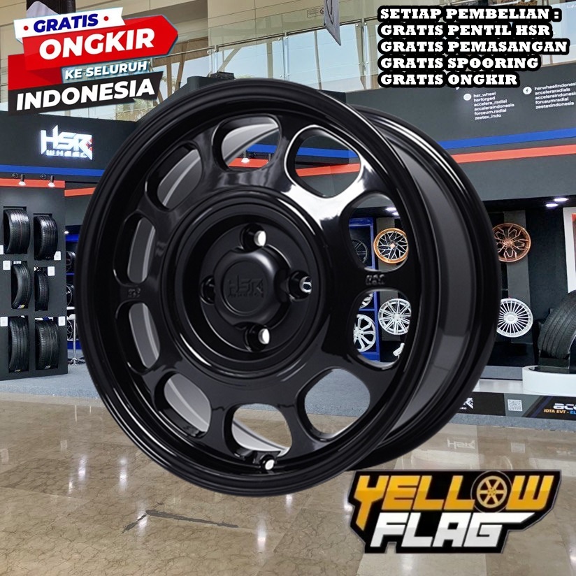 Jual Velg Mobil Murah HSR K.L.G Ring 15 pcd 4x100 Black R15 bukan Velg ...