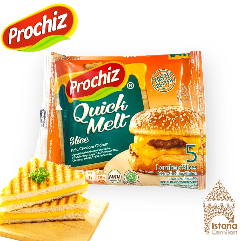 Jual Prochiz Quick Melt SLICE Keju Cheddar Cheese (isi 5 Lembar ...