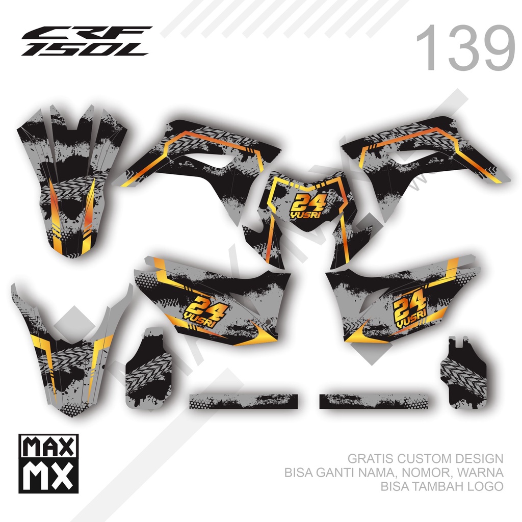 Jual Decal CRF 150L sticker motor CRF150L stiker variasi 139 ABSTRAC ...