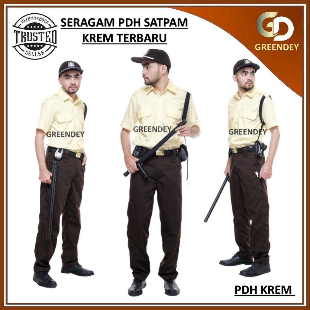 Jual Baju Seragam Pdh Satpam Krem Terbaru Setelan Pdh Krem Coklat Security Dinas Harian Pdh