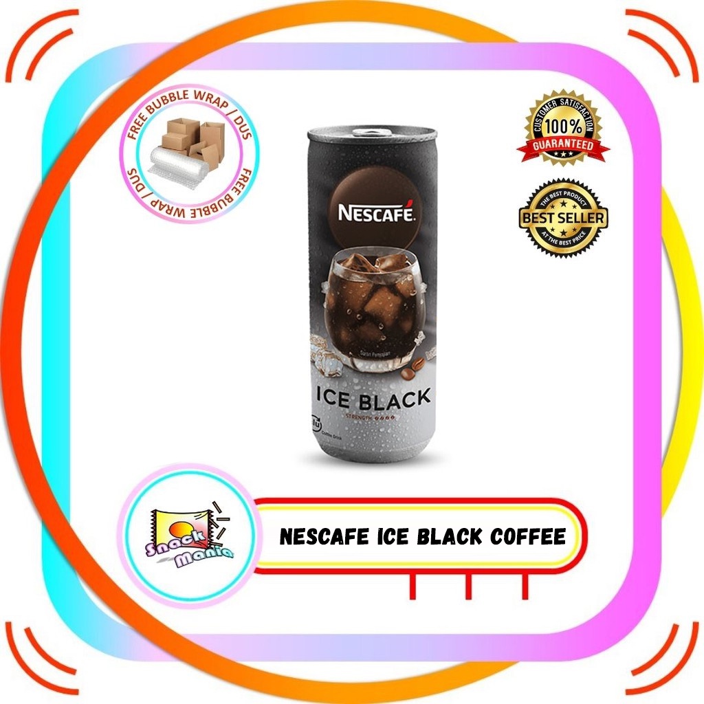Jual NESCAFE Ice Black Coffee Drink Can Kopi Hitam 220 ml | Shopee ...