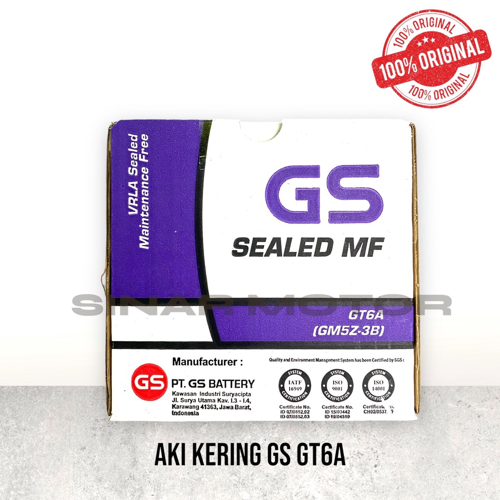 Jual AKI GS ASTRA ORIGINAL GT6A (Grand, Supra, Mio Lama) AKI KERING ...