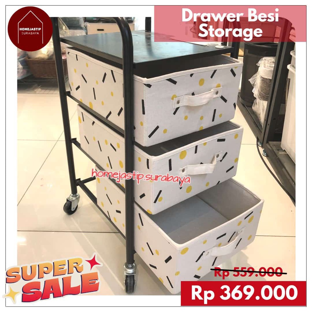 Jual Rak Laci / Drawer Flynn Rak Troli 3 Tingkat Beroda Informa ...