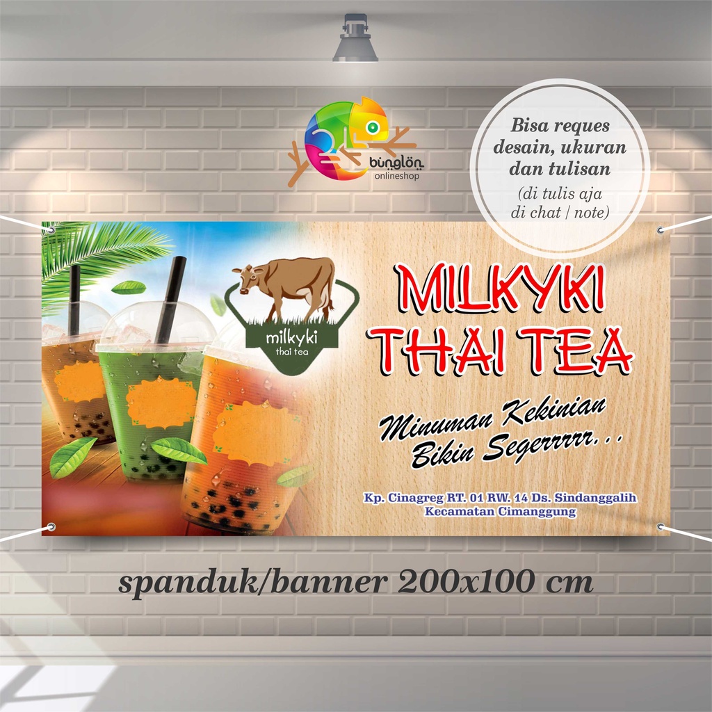 Jual Spanduk, Banner Daftar Minuman Thai Tea | Shopee Indonesia
