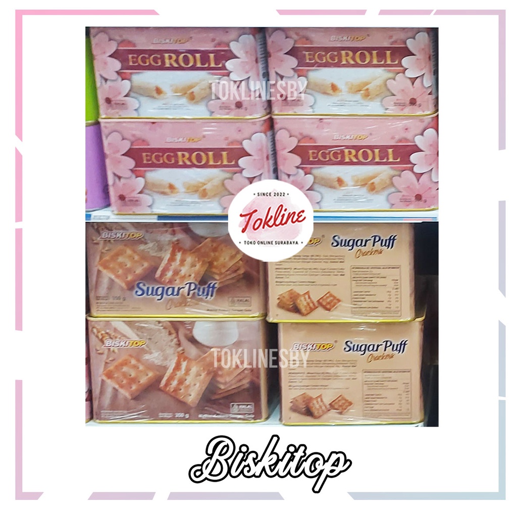 Jual [ 1 PAKET ISI 6 ] Biskitop Egg Roll Sugarpuff Sugar puff Crackers ...
