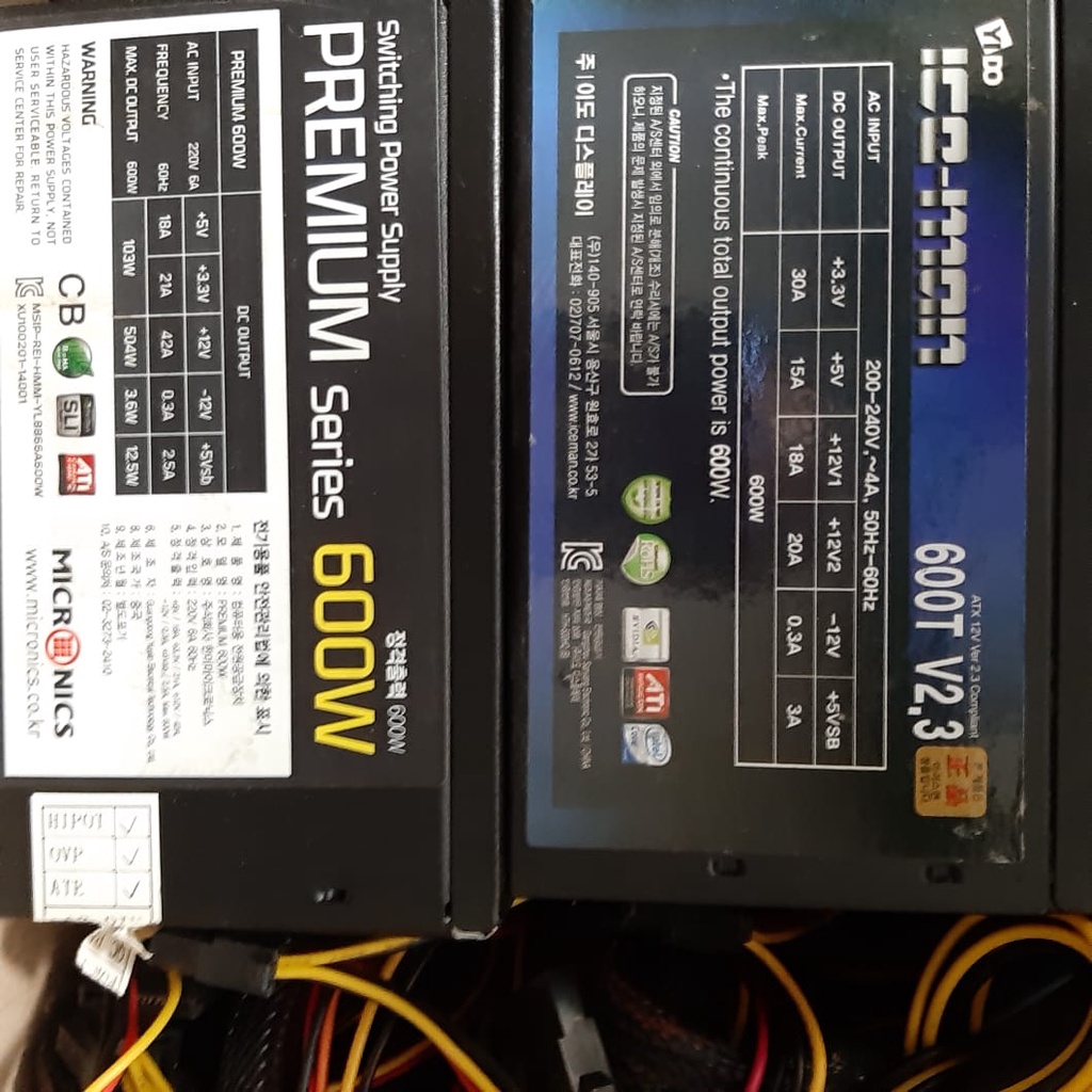 Jual PSU / Power Supply 600 watt murni merk TOP spt Micronics, for ...