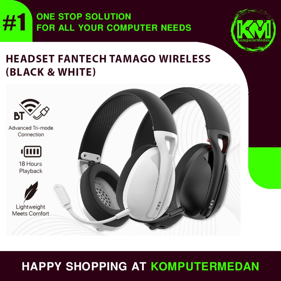Jual Headset Fantech TAMAGO Wireless (BLACK & WHITE) | Shopee Indonesia