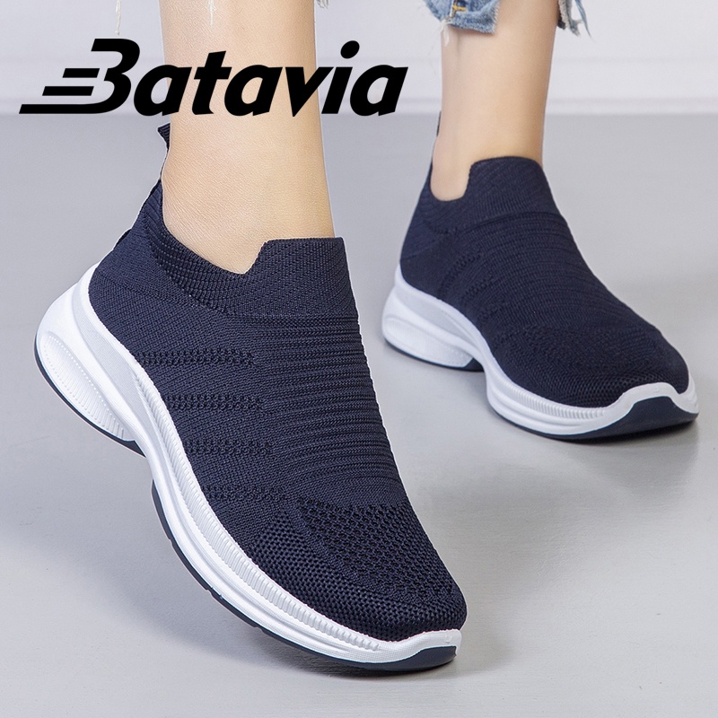 Jual Batavia fashion high-end baru sepatu wanita rajutan bernapas non ...