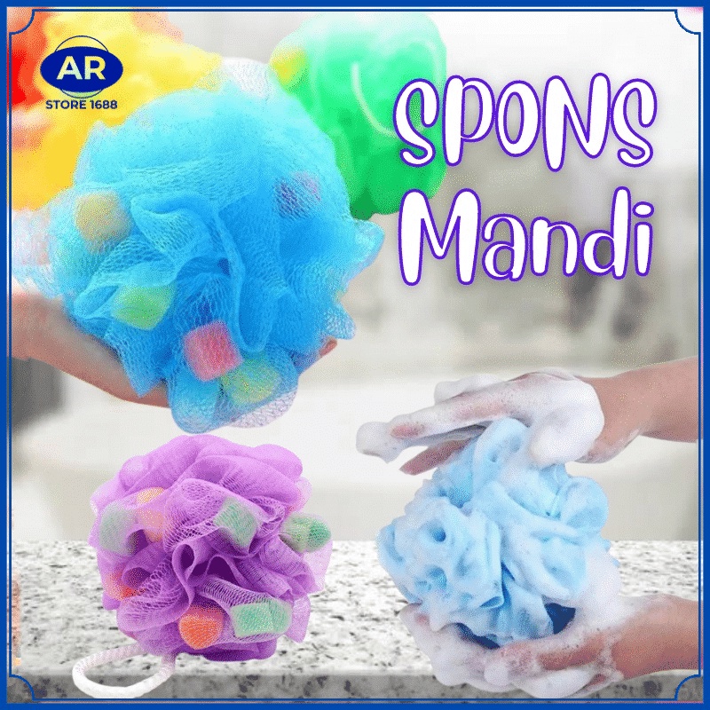Jual AR SPONS MANDI JARING GOSOK BADAN / SHOWER PUFF / SPONGE JARING ...