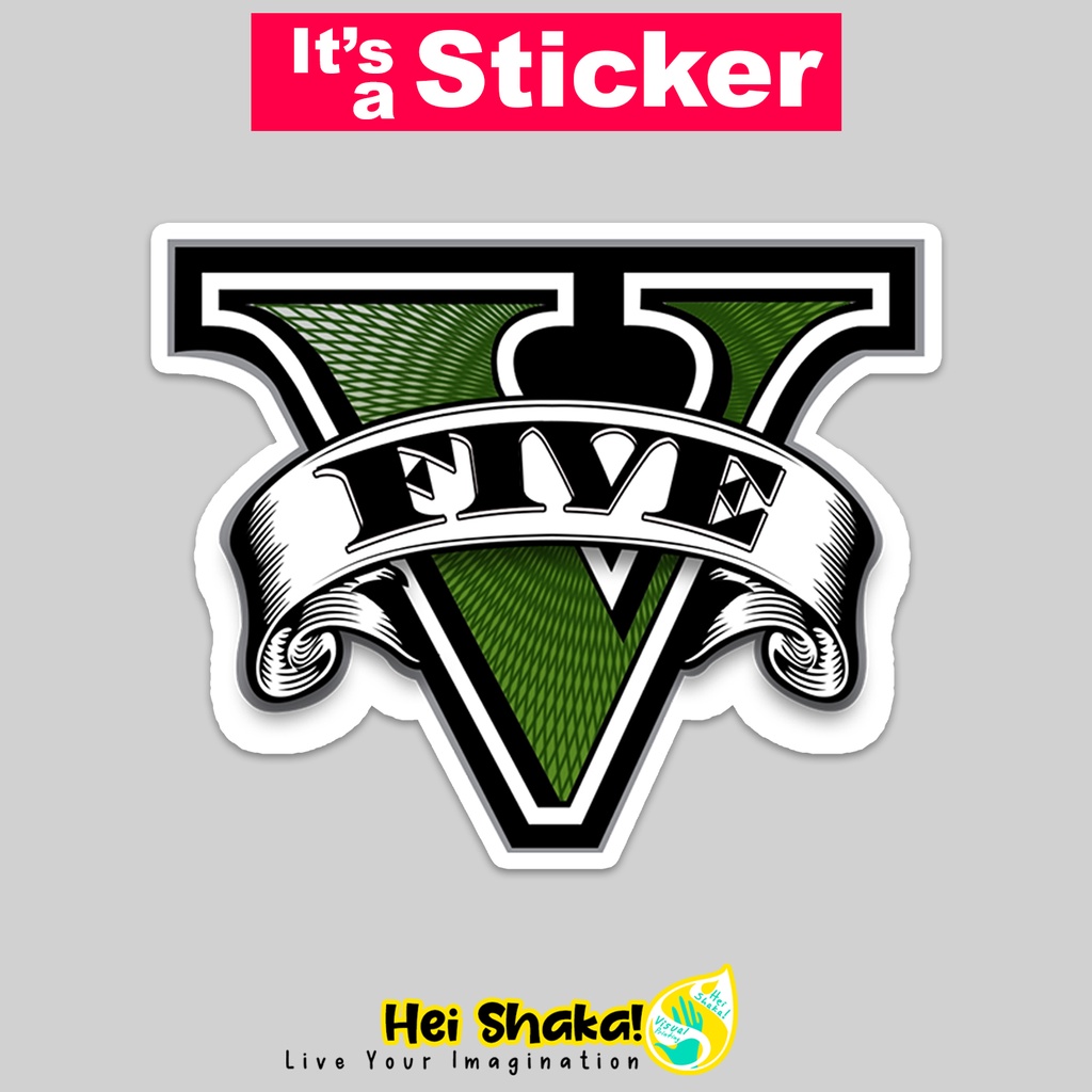 Jual Stiker GTA 5 V Five Logo Sticker Gamer Tempelan Gaming Bahan Vinyl ...
