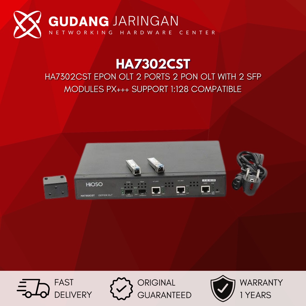 Jual HA7302CST HIOSO EPON OLT 2 PORTS 2 PON OLT WITH 2 SFP MODULES PX ...