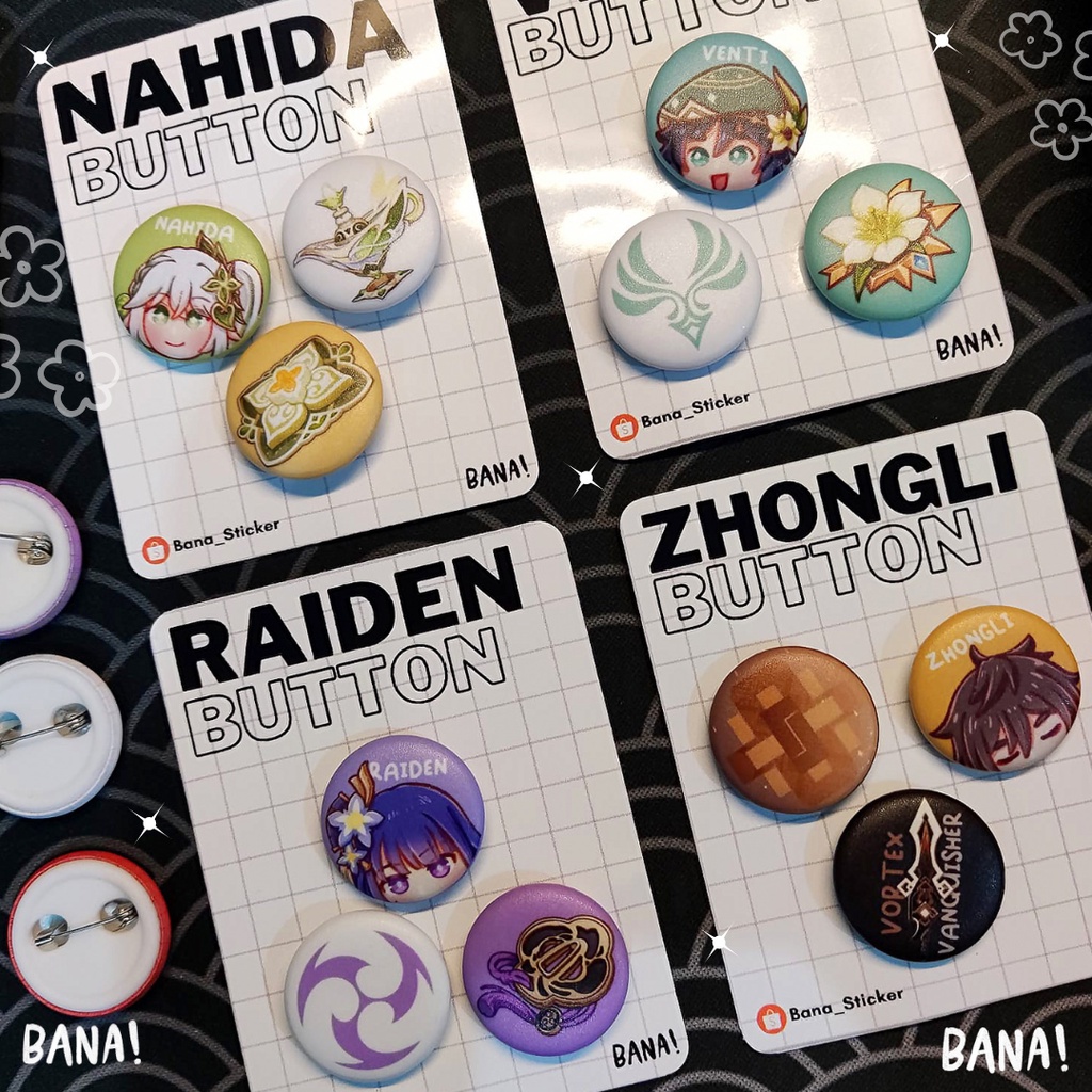 Jual Pin Button Set Genshin Impact Archon Series 25mm [3pcs] | BANA ...