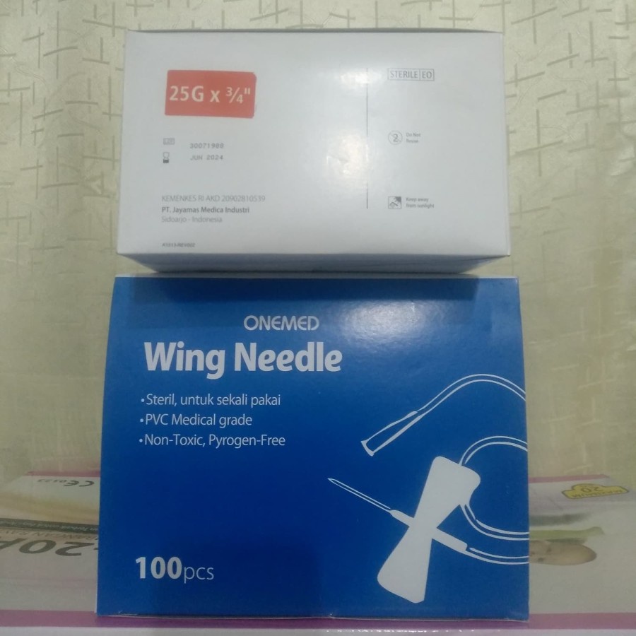 Jual HS ONOMED NEEDLE WING 25G/ Winged Infusion Set OneMed -1 box isi 100 | Shopee Indonesia