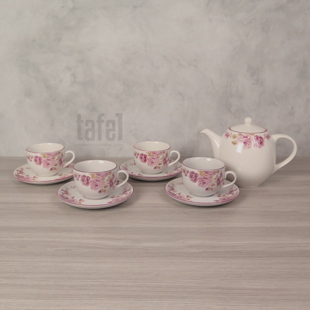 Jual Cangkir Teko Set Keramik Pink Rossie isi 10 | Shopee Indonesia