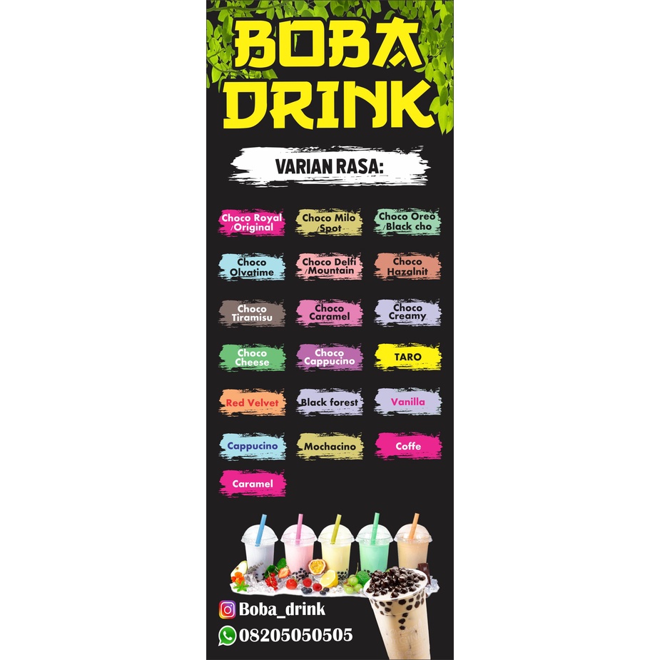 Jual X BANNER BOBA SPANDUK BANNER BENNER BENER | Shopee Indonesia