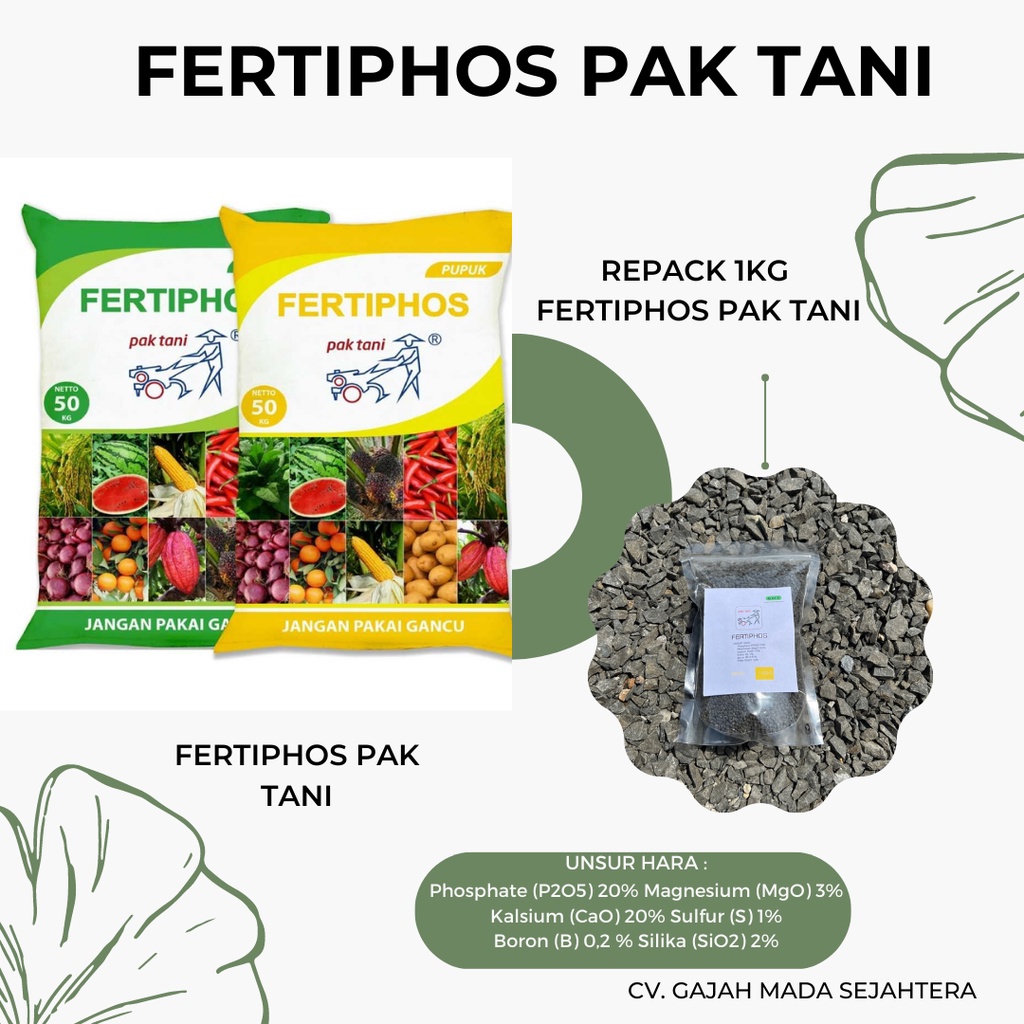 Jual PUPUK SP FERTIPHOS TSP HITAM PAK TANI REPACK 1 KG | Shopee Indonesia