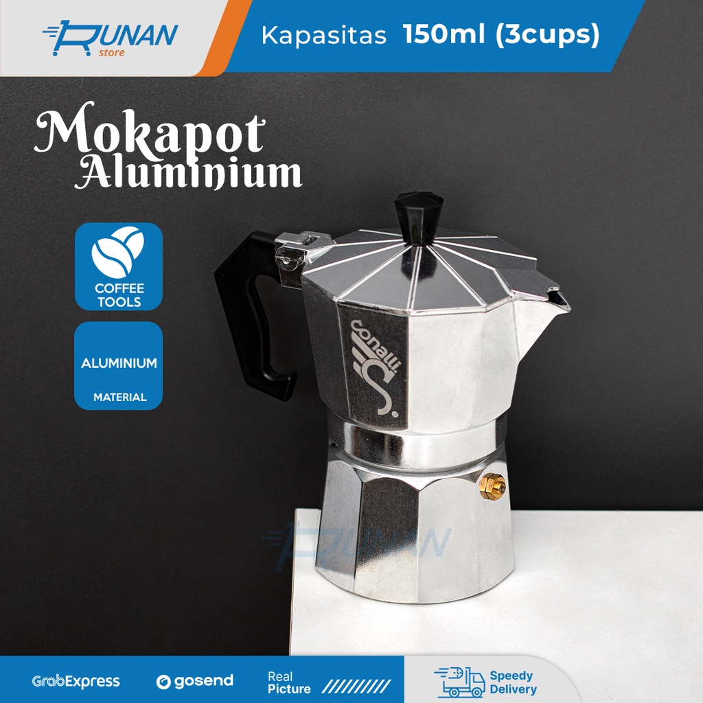 Jual Mokapot 3 cup - Moka Pot 150ml - Espresso Maker Putih Aluminium ...