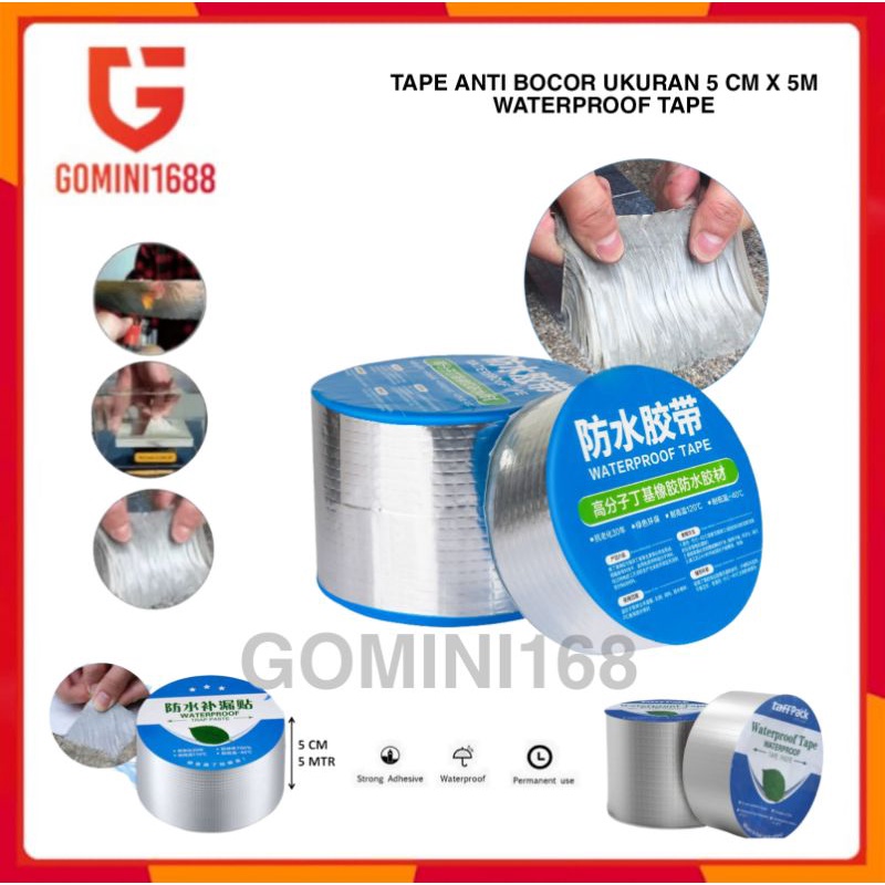 Jual Tape Anti Bocor Ukuran 5Mx5Cm Alumunium Foil Tape Tahan Air Dan Panas Lakban Waterproof ...