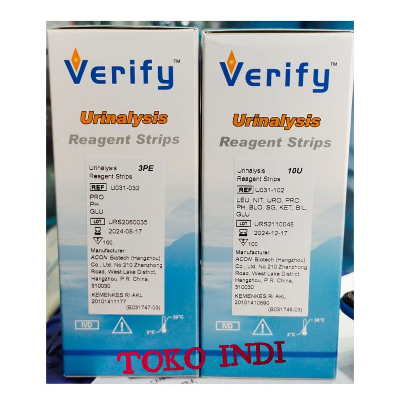 Jual Verify 3 PE/Verify 10 Parameter/Alat Cek Urin/Urinalysis Reagent ...