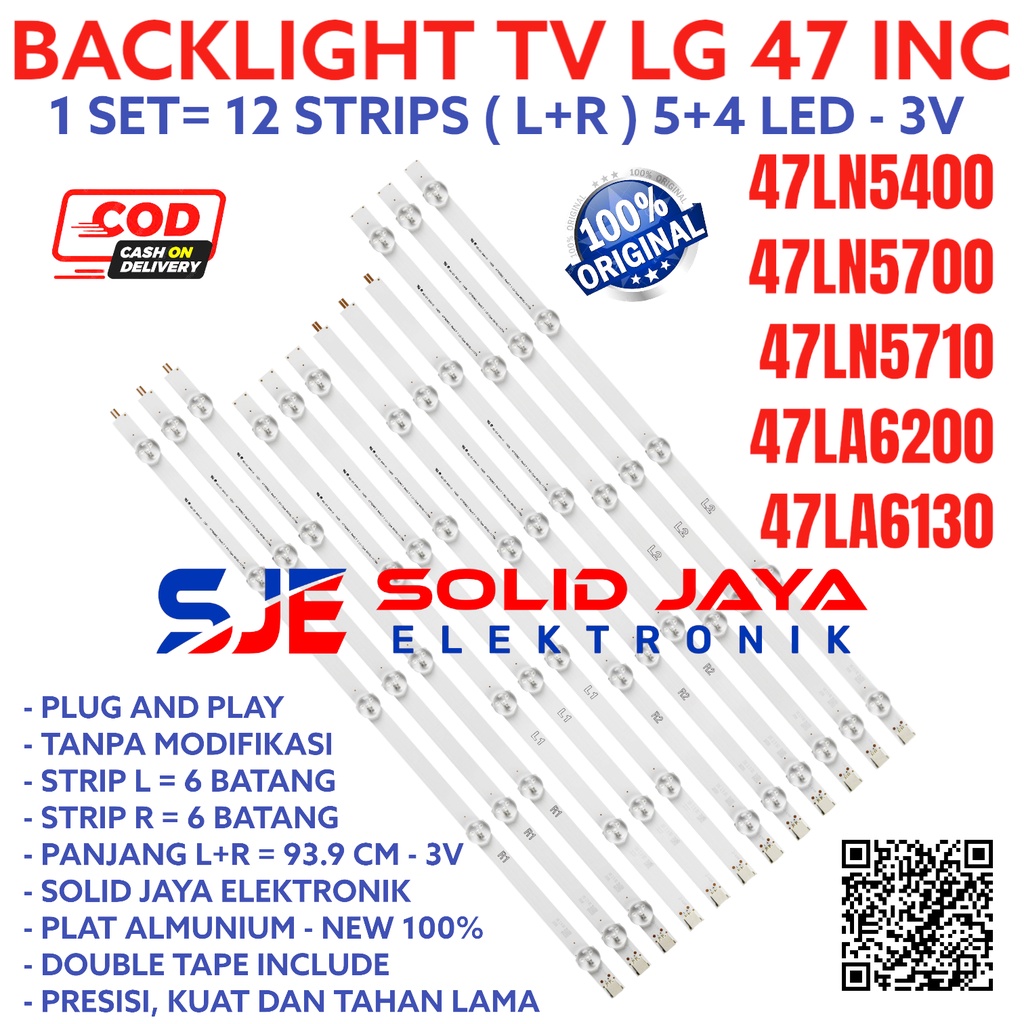 Jual BACKLIGHT TV LG 47 INC 47LN5400 47LN5700 47LN5710 47LA6200 47LA6130 LAMPU BL LED INCH IN ...