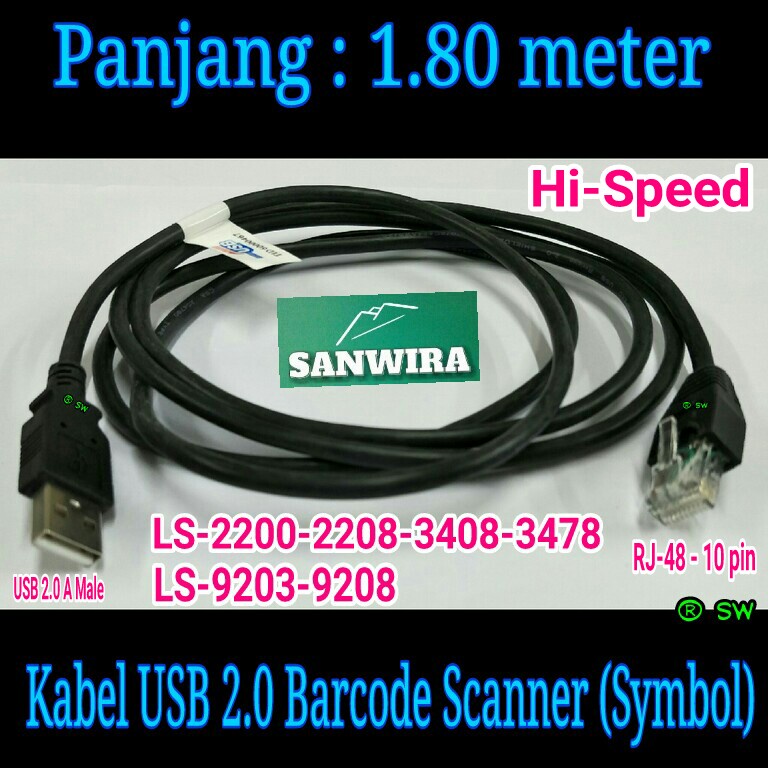 Jual Kabel Barcode untuk Scanner Symbol Datalogic LS2200 / LS2208 ...