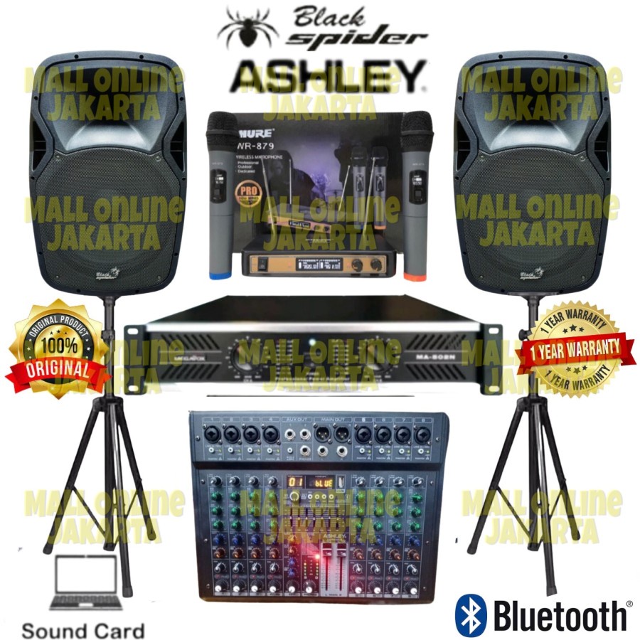 Jual Paket speaker 15 inch blackspider sound system outdoor power 8 ...