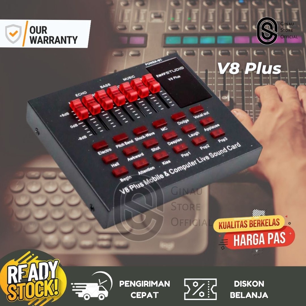 Jual Soundcard V8 Plus V8 V8S USB Bluetooth Audio Mixer External Live ...
