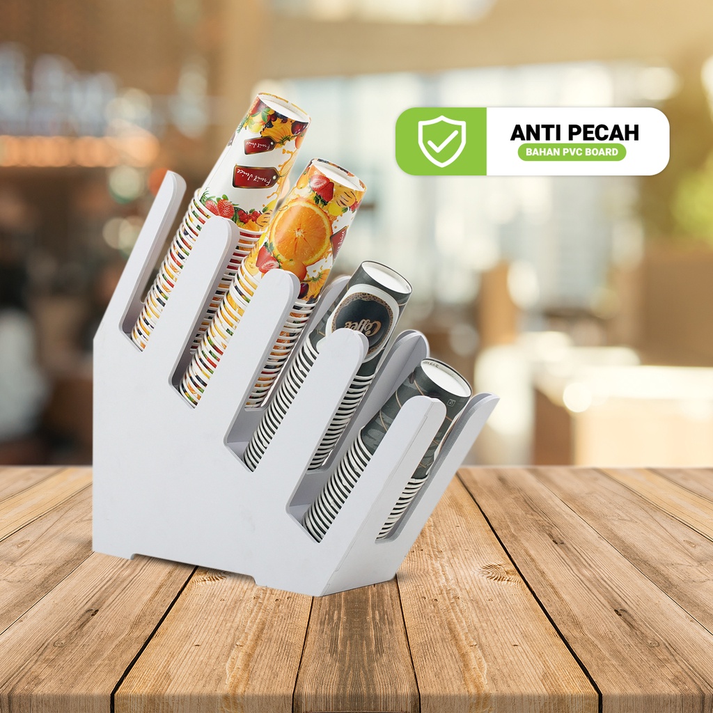 Jual Rak Dispenser Paper Cup Gelas Plastik isi 4 slot Rakit Sendiri ...
