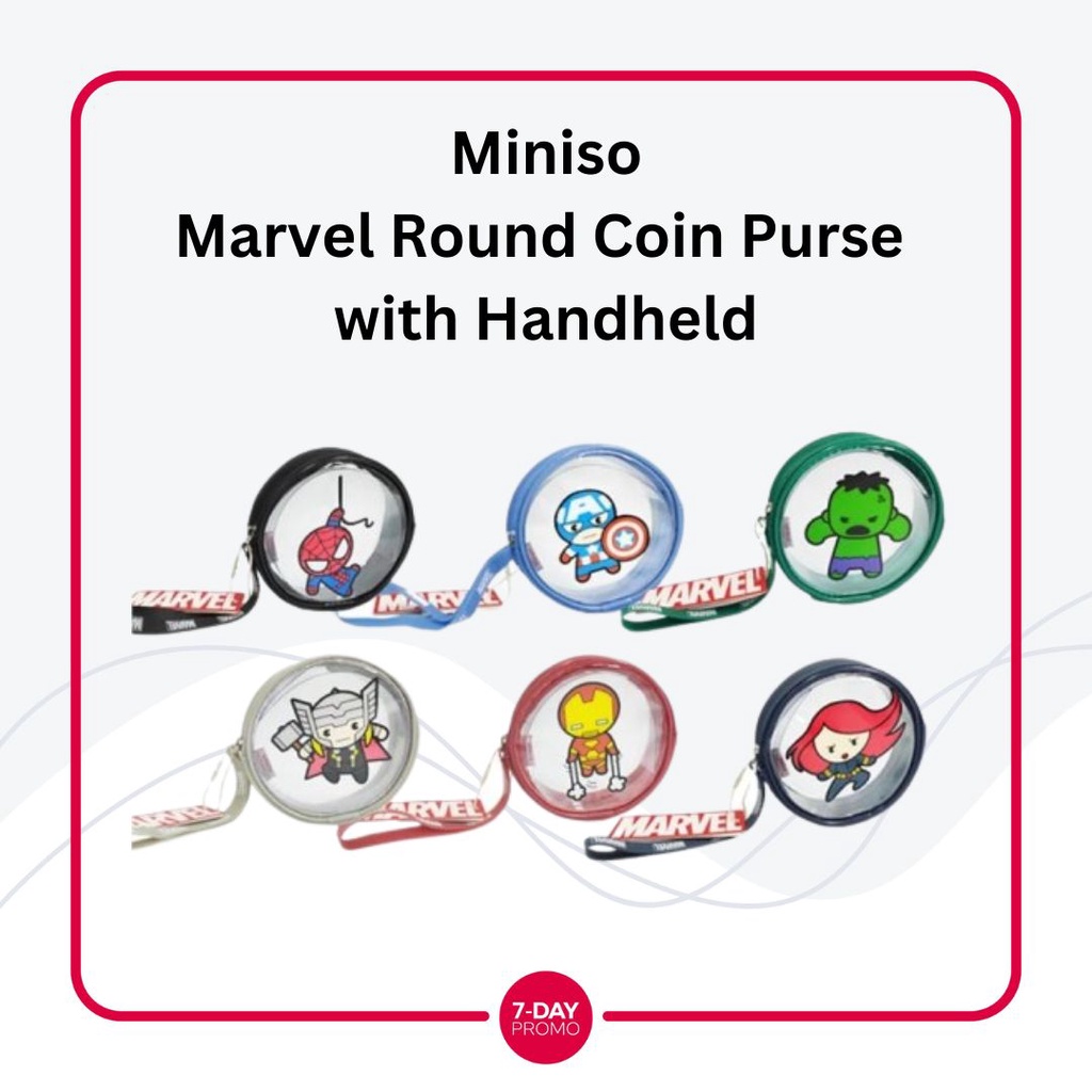 Jual MARVEL Round Coin Purse with Handheld Miniso | Shopee Indonesia