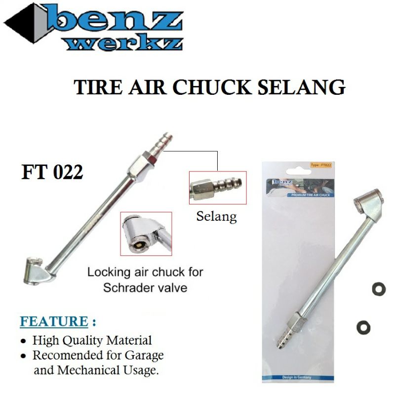 Jual BENZ Tire Air Chuck Selang - Alat Pengisi Angin Ban Air Chuck ...