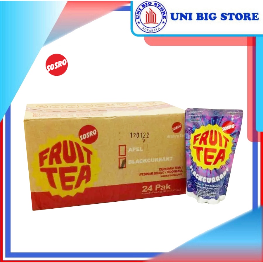 Jual Sosro Fruit Tea Blackcurrant Pouch 200 ml x 24 pcs DUS Teh Buah 230 ml | Shopee Indonesia