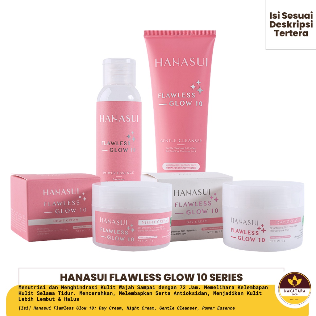 Jual HANASUI FLAWLESS GLOW 10 SERIES PAKET LENGKAP | Shopee Indonesia