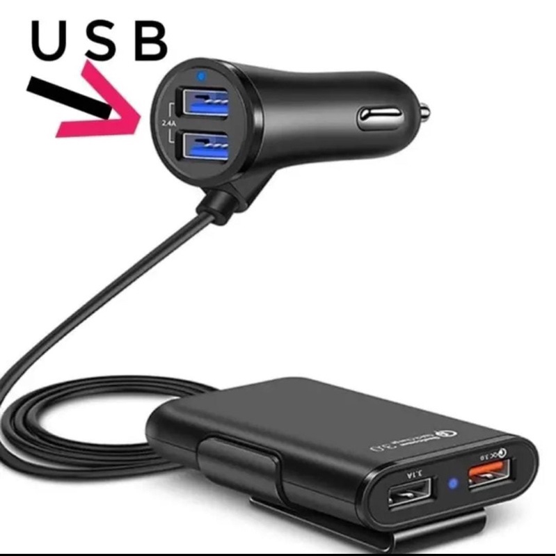 Jual Saver Charger Mobil Car Fast Charging 4 Port Usb Kabel Panjang ...