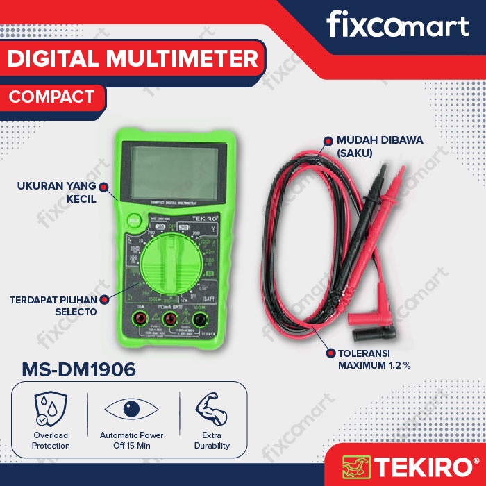Jual Tekiro Digital Multimeter Compact | Shopee Indonesia