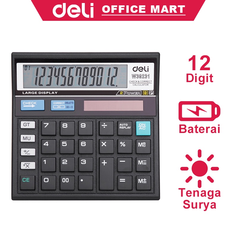 Jual Deli Kalkulator 12 Digit Kalkulator Mini 120 Langkah Cek Layar LCD ...