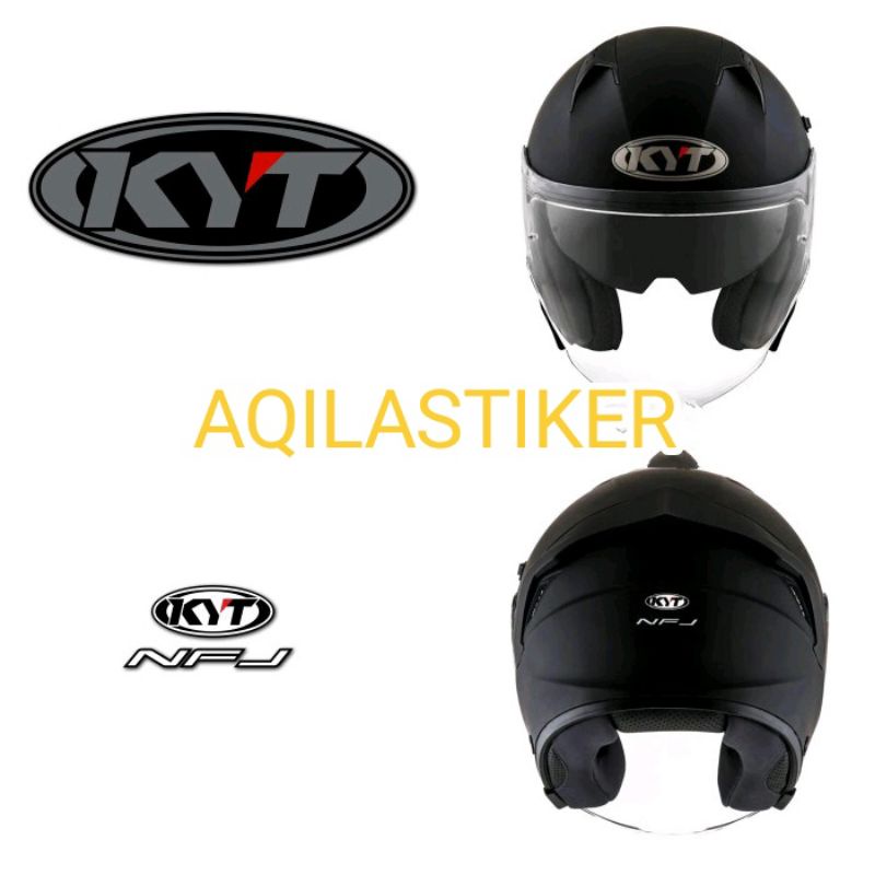 Jual stiker helm KYT STICKER HELMET HALF FACE KYT NFJ - Putih | Shopee Indonesia