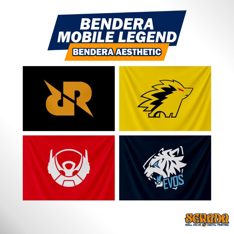 Jual Bendera Mobile Legend Team E Sport Bendera EVOS RRQ BIGETRON ONIC ...