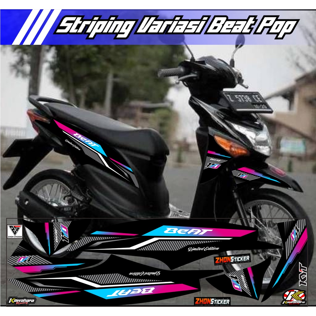 Jual striping variasi honda beat pop sticker simple elegan list-plat ...