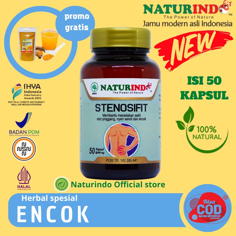 Jual Obat Herbal Encok Stenosifit Isi 50 Kapsul Naturindo | Shopee ...